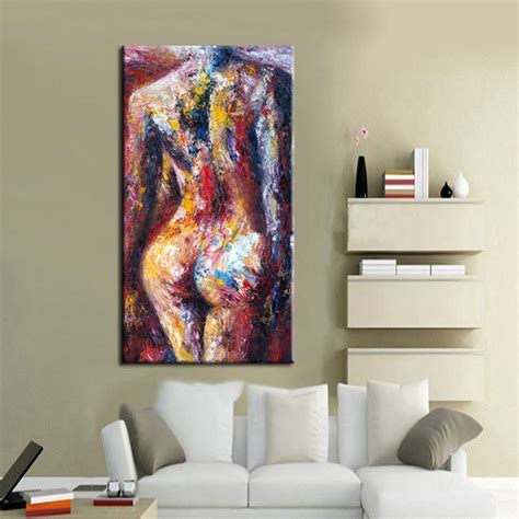 Handpainted Large Abstract Nude Woman Oil Painting On Canvas Wall Art