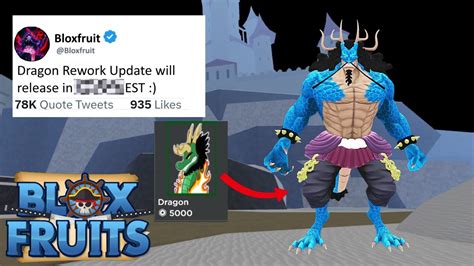 Dragon Rework Official Release Date CRAZY Blox Fruits YouTube