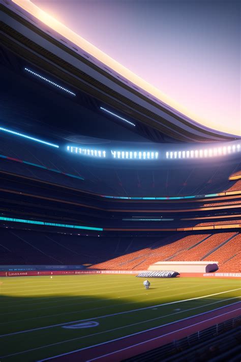 Lexica A Futuristic Stadium With A Giant Artstation Mecha The