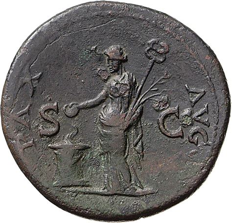 Dupondius Vespasian PAX AVG S C Pax Roman Empire 27 BC 395 AD