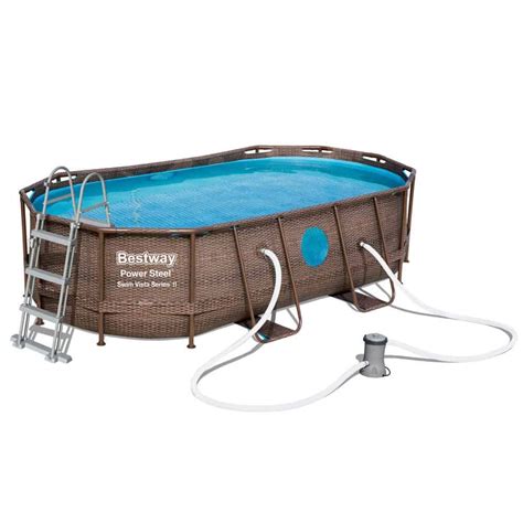 Bestway S Power Steel Swim Vista Series Oval Pool Set 427cm X 250cm X