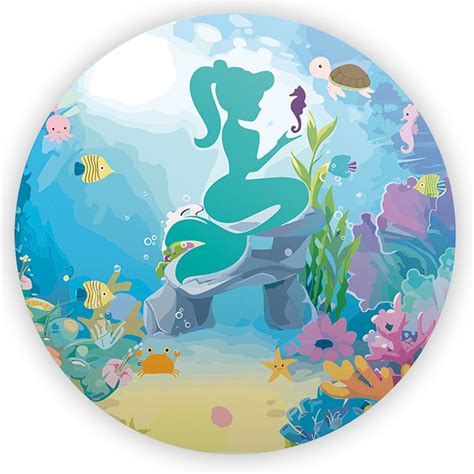 Painel Redondo Sereia Sublimado 3D Sublitex painéis sublimados