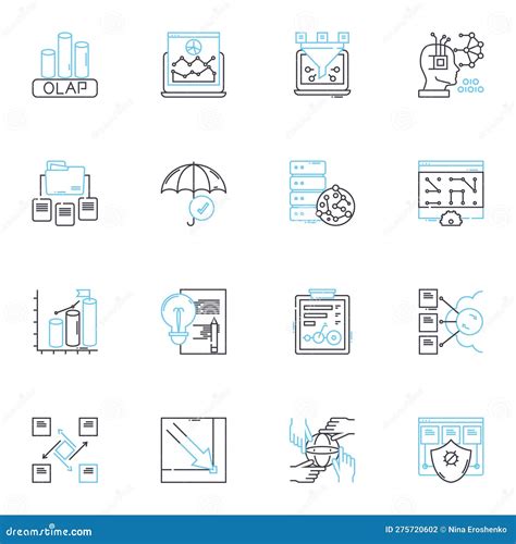 Sales Forecasting Linear Icons Set Projections Revenue Optimization