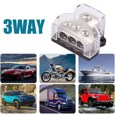 3Way Distribution Block Car Audio Power Wire Splitter 1 0Gauge In 3 4