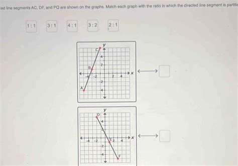 Ted Line Segments AC DF And PQ Are Shown On The Graphs Match Each