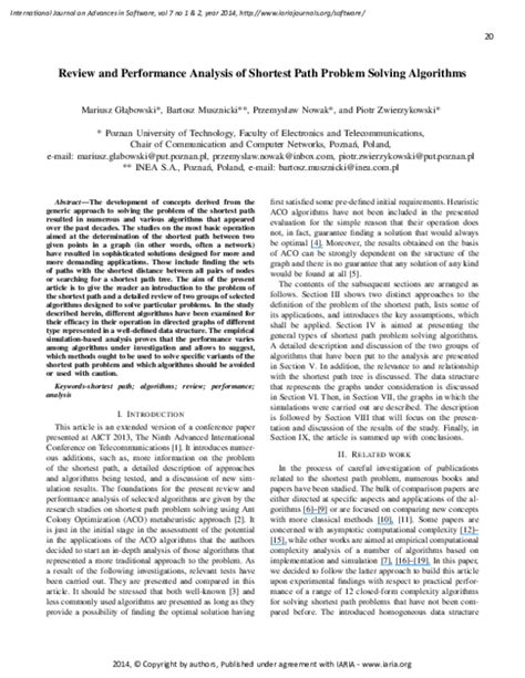 pdf review and performance analysis of shortest path problem solving algorithms mariusz