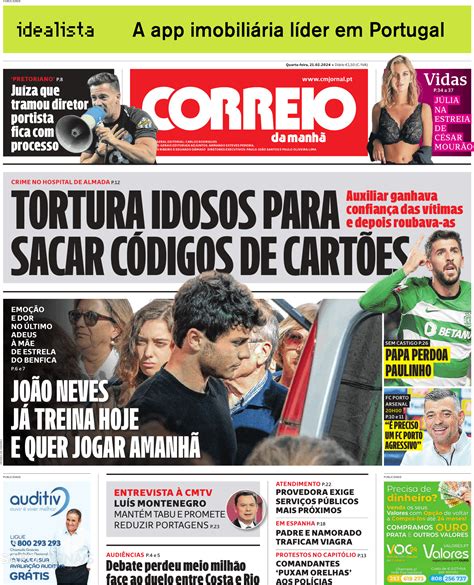 Correio da Manhã 21 fev 2024 Jornais e Revistas SAPO pt Última