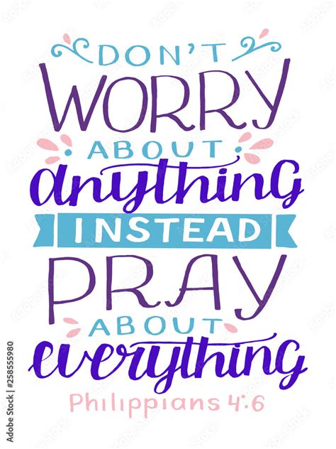Hand Lettering With Bible Verse Do Not Worry About Anything Instead