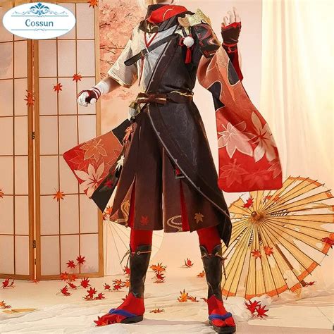 Anime Genshin Impact Kiryu Kazuha Cosplay Costume Gorgeous Game Suit
