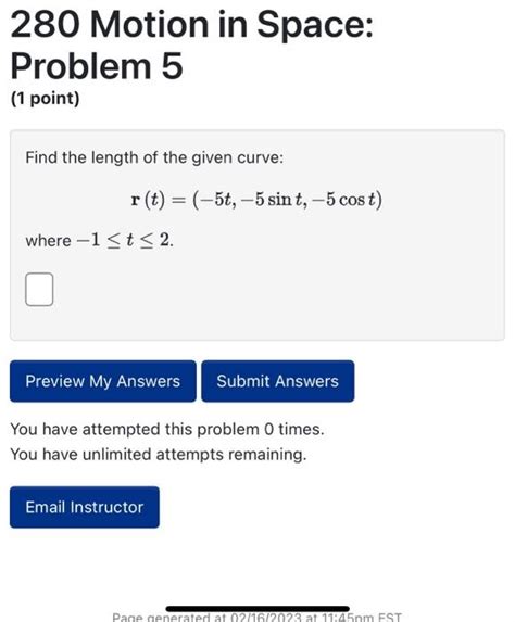 solved 280 motion in space problem 5 1 point find the