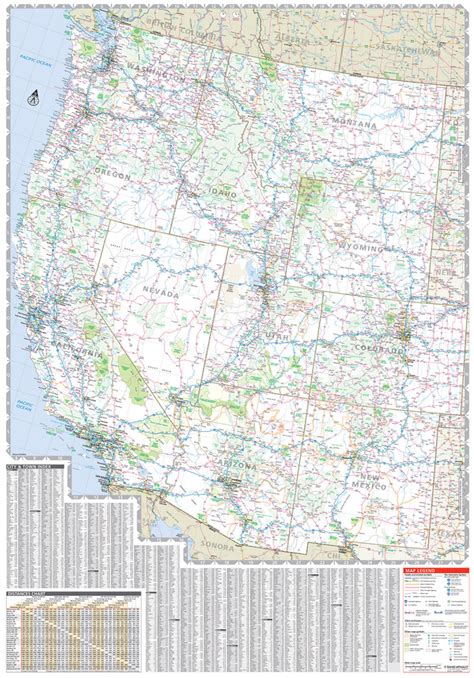 Foldable Map Of Western US Rand McNally Publishing Worksheets Library