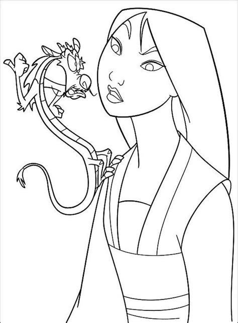 Printable Mulan Coloring Pages Pdf Coloringfolder Cartoon