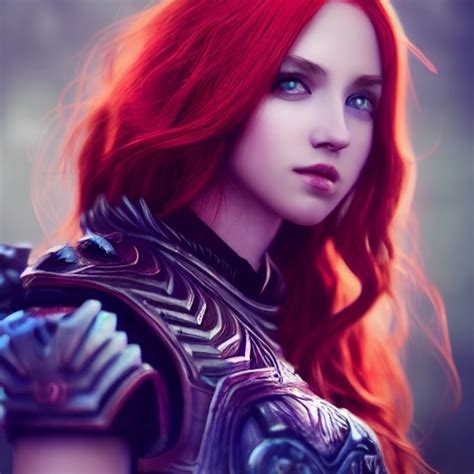 Katrina League Of Legendsred Hairrealistic Midjourney