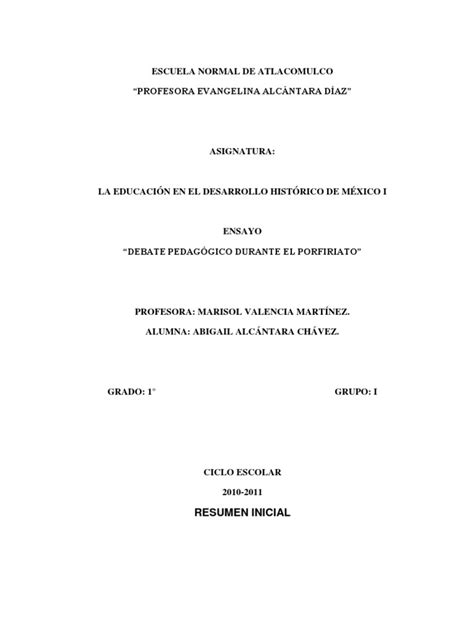PDF Educación durante el porfiriato y comparativa con la perspectiva