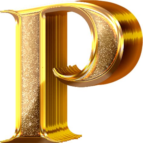 3D Gold Effect Letter P 21054558 PNG