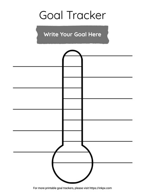 Free Printable Double Side Thermometer Goal Tracker InkPx