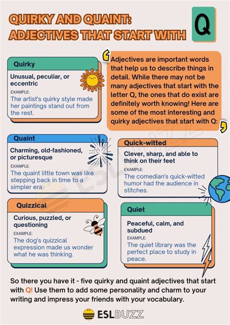 Quick And Quirky Adjectives That Start With Q ESLBUZZ