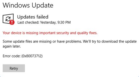how do i fix this system is missing important security and quality fixes
