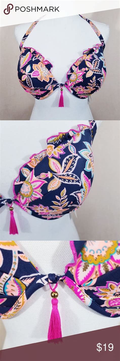 Shade Shore Bikini Top W Tassel Size 34F NWT