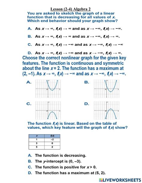 Sketching Graphs Of Functions Worksheet Live Worksheets Worksheets