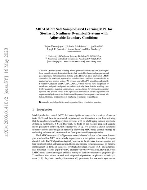 pdf abc lmpc safe sample based learning mpc for stochastic nonlinear dynamical systems with