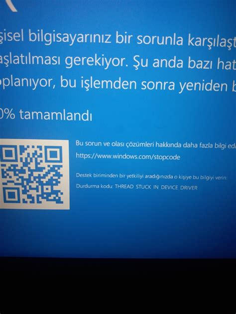 THREAD STUCK IN DEVICE DRIVER M mavi ekran hatası Technopat Sosyal