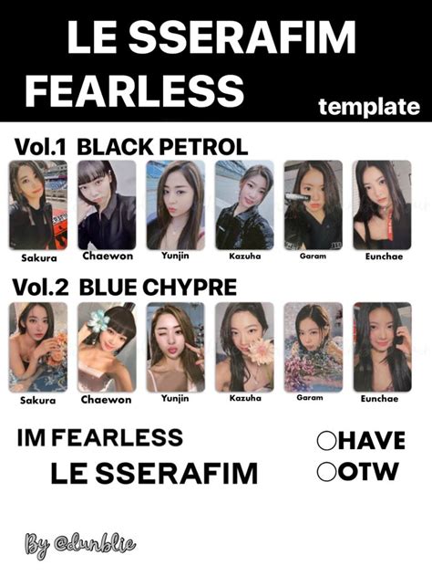 Le Sserafim Template By Dunblie Photo Card Template Photo Cards