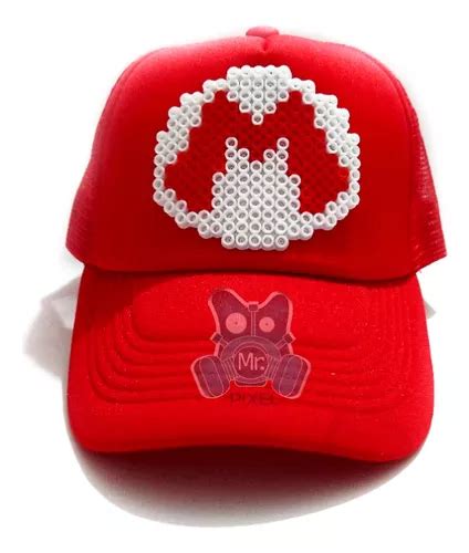 Gorra Súper Mario Bros Pixel Art 3d Retro 8 Bits Hama Beads en venta en