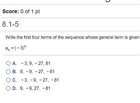 solved write the first four terms of the sequence whose