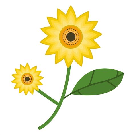 Illustration Du Tournesol Vecteur Premium