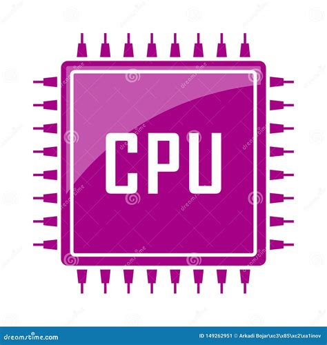 Icono Del Vector Del Procesador De La CPU Ilustración del Vector