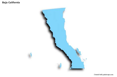 Mapas de muestra para Baja California azul contorno sombrío Mapas