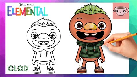 Cómo dibujar Clod de Elemental Disney Pixar Tutorial de dibujo