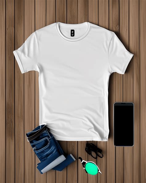 Blank White Tshirt Mockup Creative Fabrica