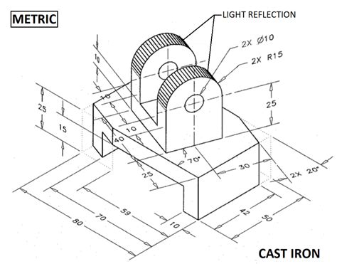 solved draw the required orthographic views included