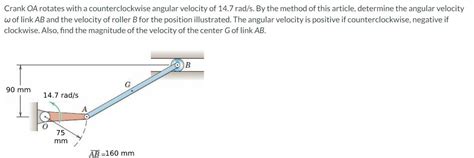 solved crank oa rotates with a counterclockwise angular