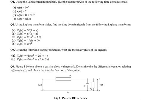 q1 using the laplace transform tables give the transformx s of course hero