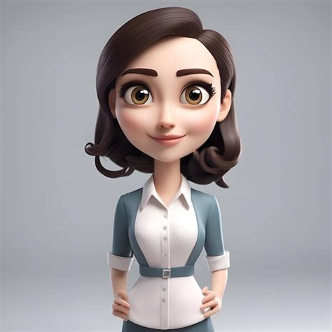 Ilustraci N En D De Un Personaje De Dibujos Animados De Una Linda