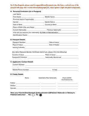 Fillable Online A Personal Particulars As In Passport Fax Email