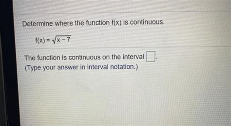 solved determine where the function f x is continuous f x