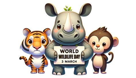Ilustración del Día Mundial de la Vida Silvestre en estilo de dibujos