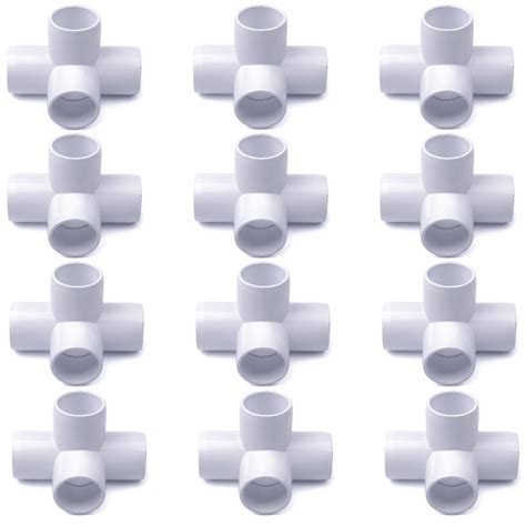 247Garden 3 4 In 4 Way PVC Elbow ASTM SCH40 Furniture Grade Fitting 12