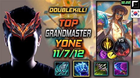 GrandMaster Top Yone Build Iceborn Gauntlet Lethal Tempo Yone Top Vs