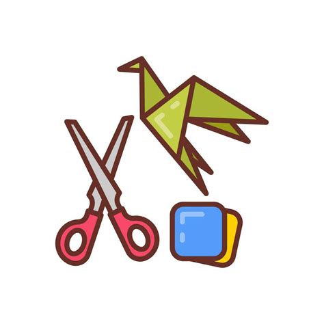 Paper Craft Icon In Vector Illustration Vector Art At Vecteezy