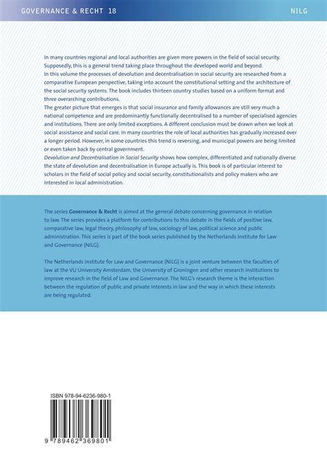 devolution and decentralisation in social security vonk schoukens 9789462369801 eleven