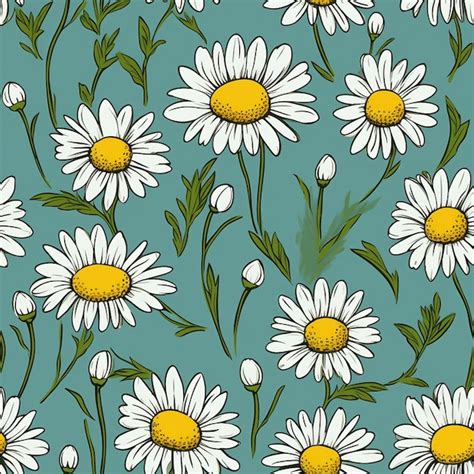 Premium Vector Daisies On A Blue Background