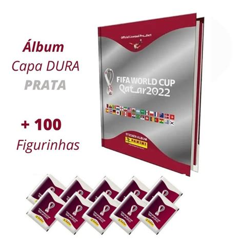 Álbum Capa Dura Prata Copa Do Mundo 2022 100 Figurinhas Frete grátis