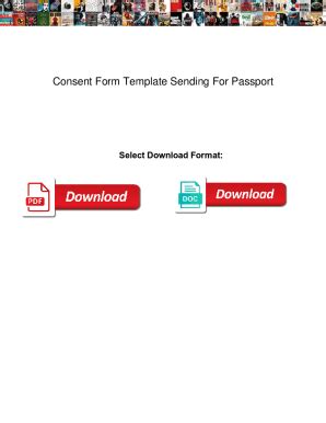 Fillable Online Consent Form Template Sending For Passport Consent
