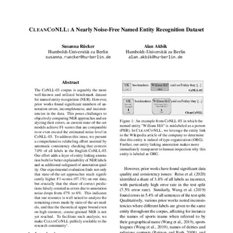 cleanconll a nearly noise free named entity recognition dataset acl anthology