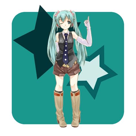 Safebooru Aqua Eyes Blue Eyes Boots Elbow Gloves Gan Gloves Hatsune Miku Long Hair Necktie